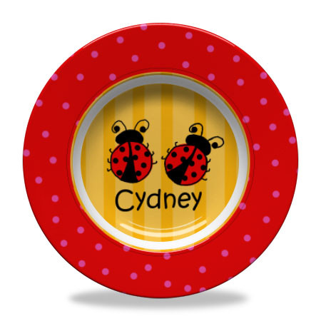 Microwave Safe Dinnerware Plate-Lady Bugs - Lavender Belle Design