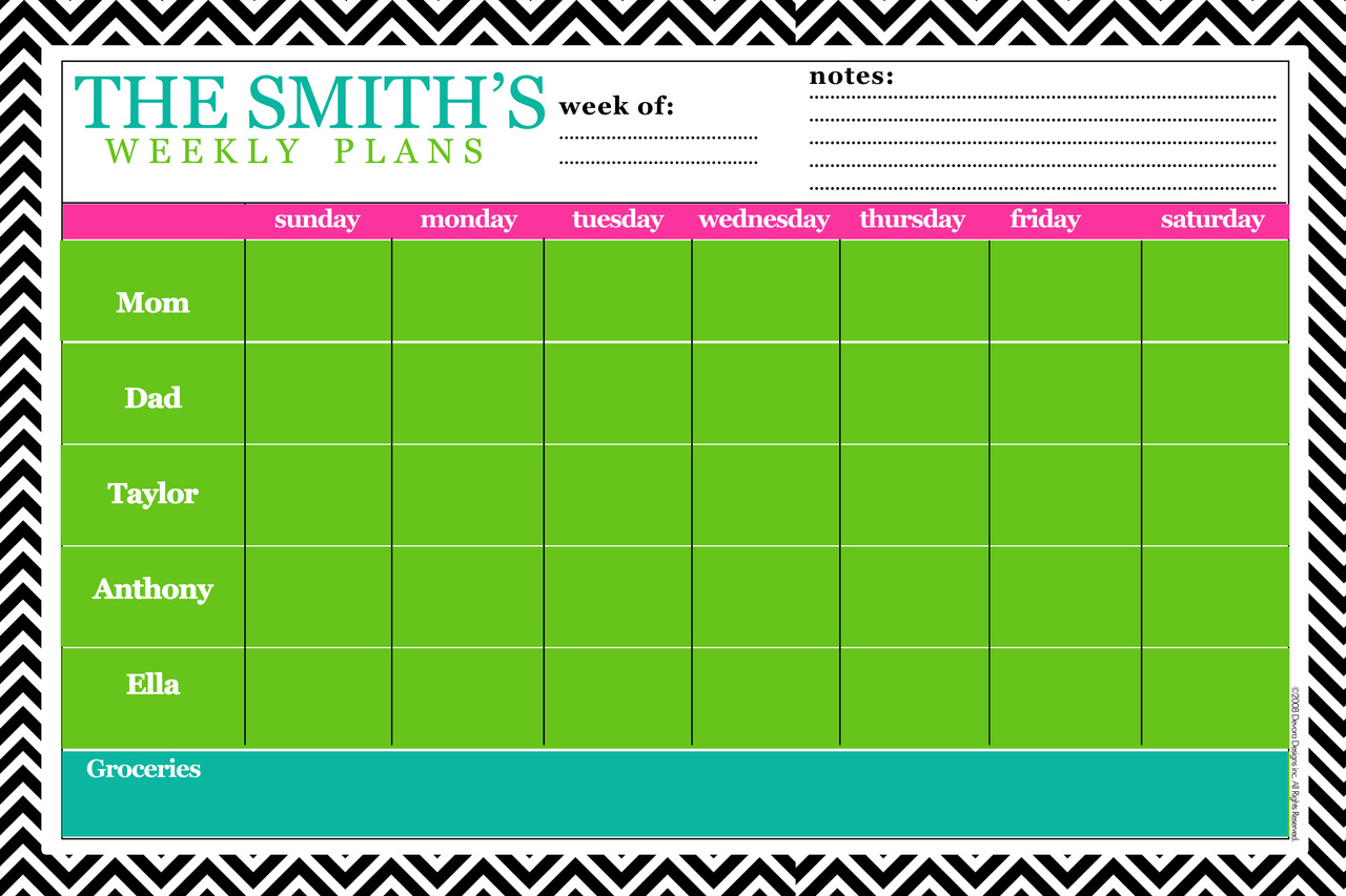Weekly Jumbo Planner Pad-Chevron - Lavender Belle Design
