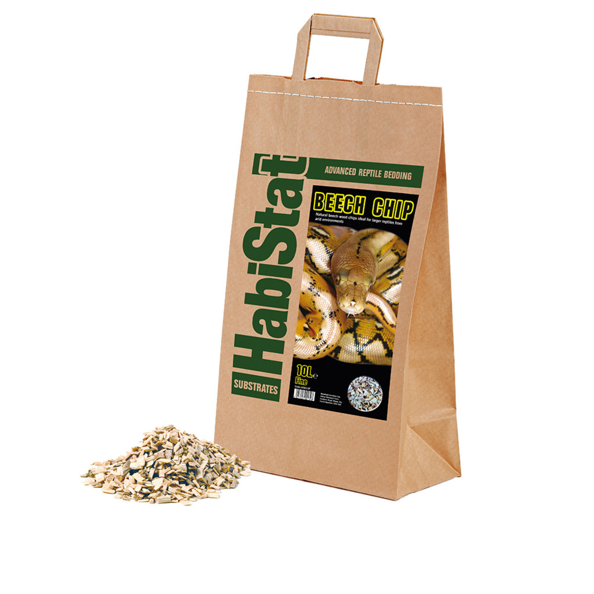 HabiStat Beech Chip Substrate, Fine, 10 Litres - Essex Reptile Ltd