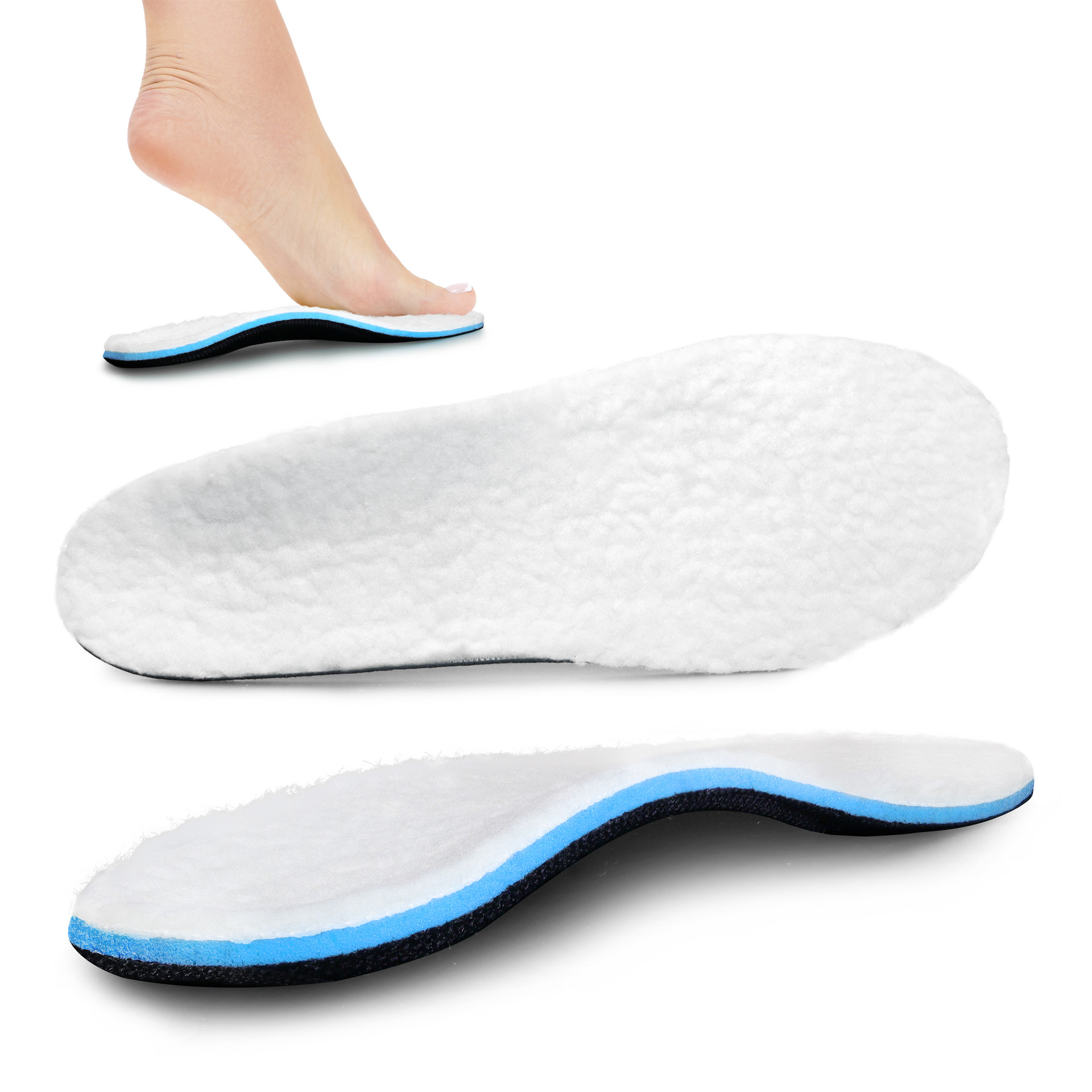Shearling Orthotic Insoles - Inserts w/ Arch Support for Slippers ...
