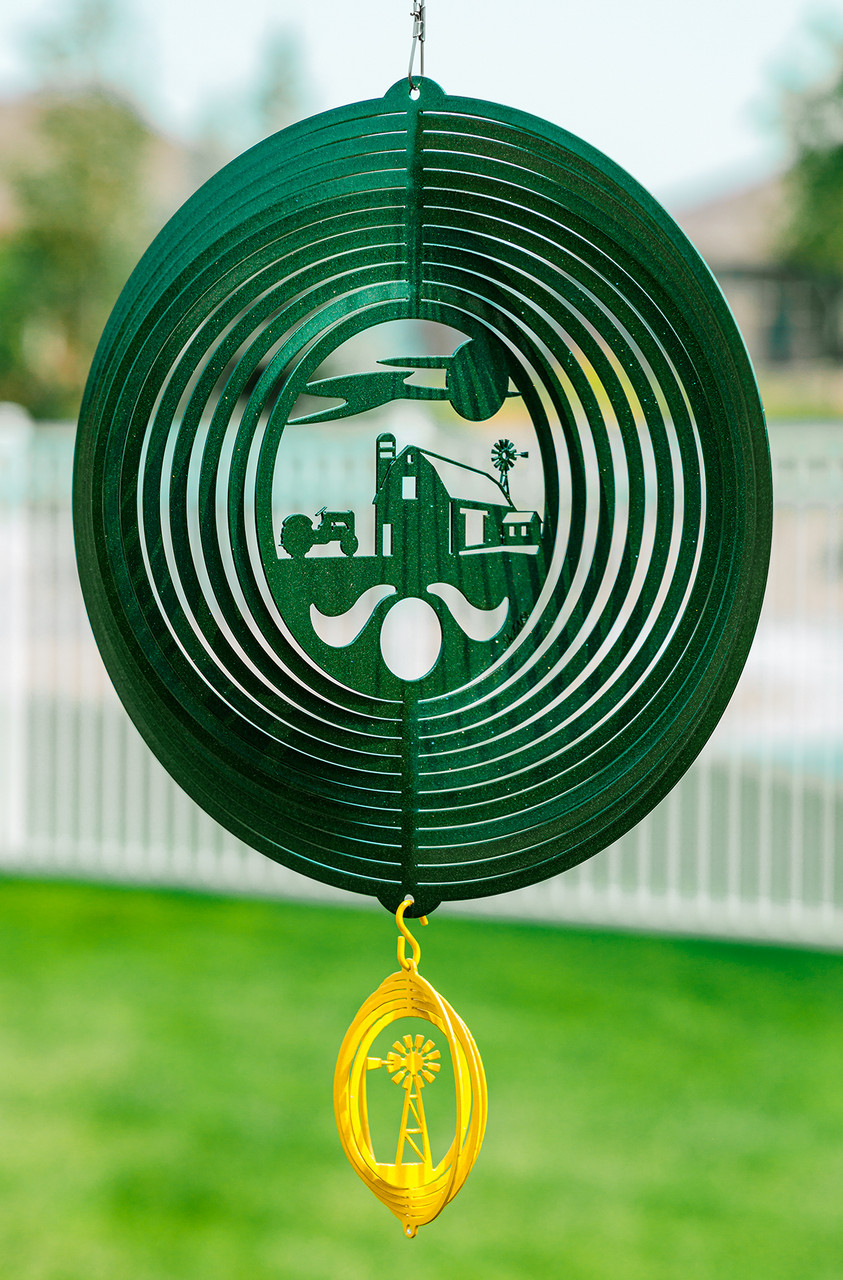 FARM TRACTOR Circle Swirly Metal Wind Spinner | SWEN Products