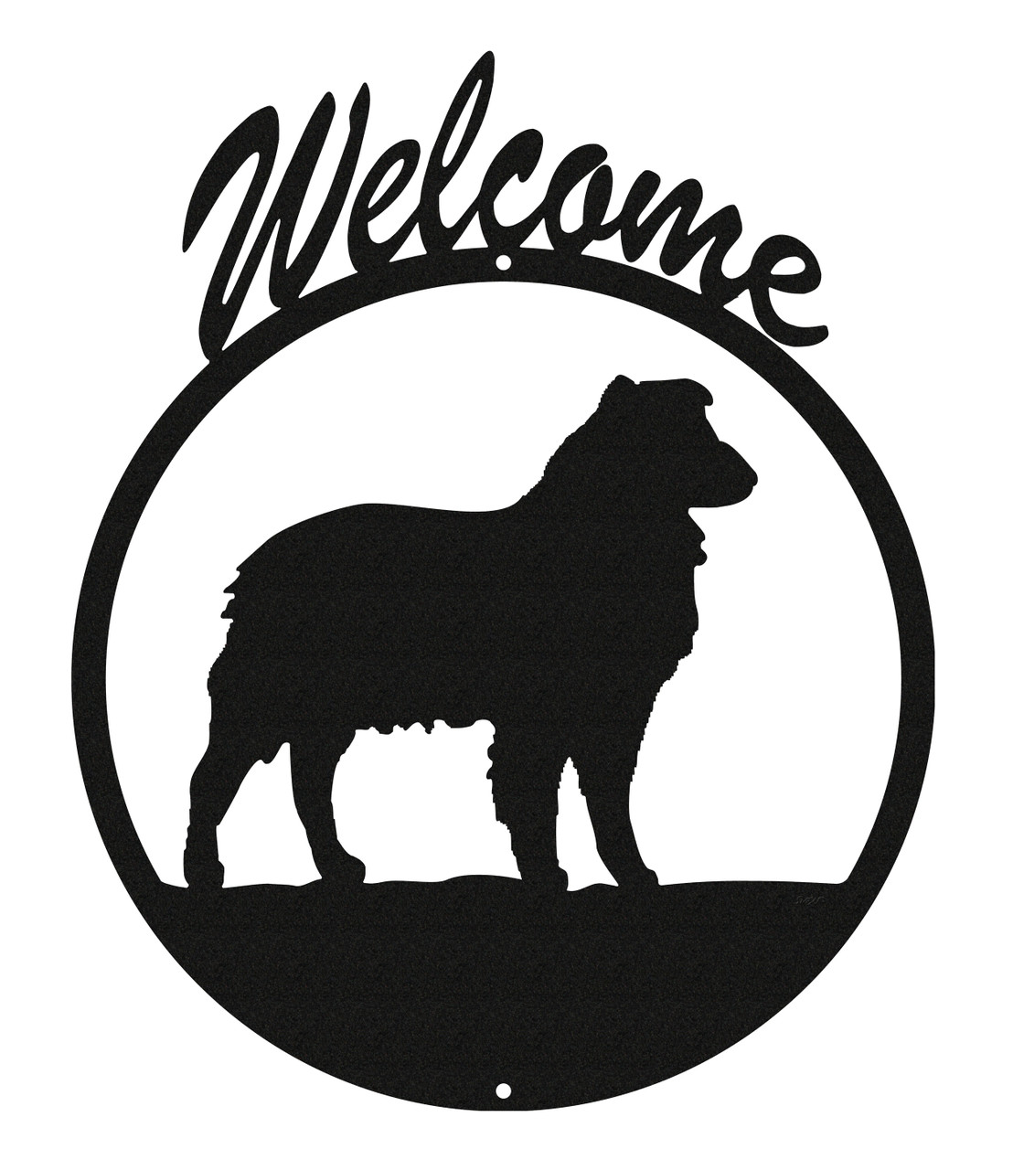 AUSTRALIAN SHEPHERD Dog Metal Welcome Sign | SWEN Products