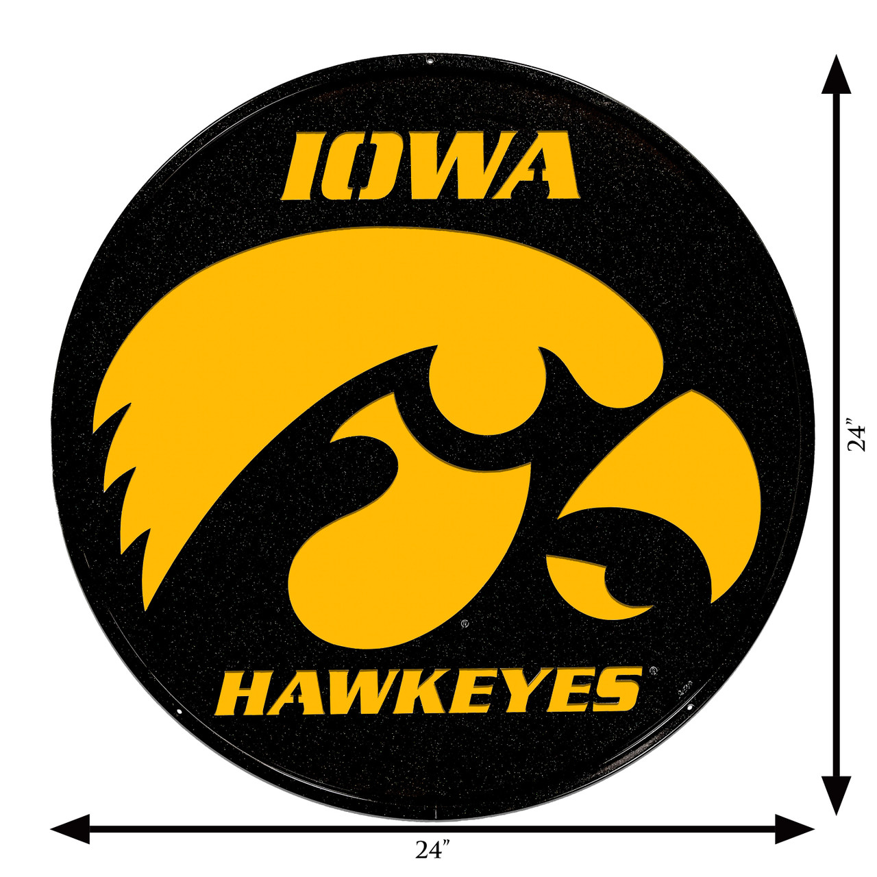 IOWA HAWKEYE HAWKEYES Collegiate Logo Metal Wall Art Decor | SWEN Products