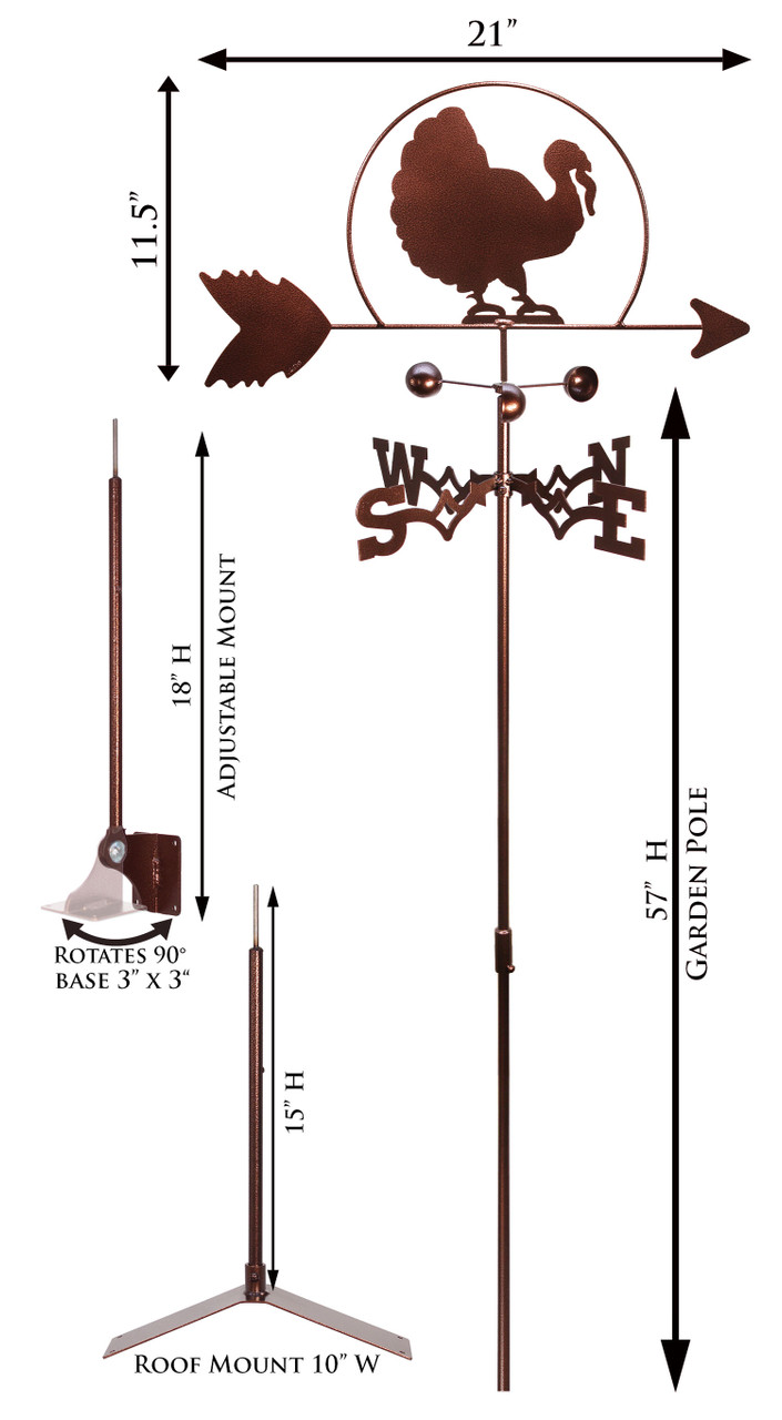 TURKEY THANKSGIVING BIRD Weathervane | SWEN Products