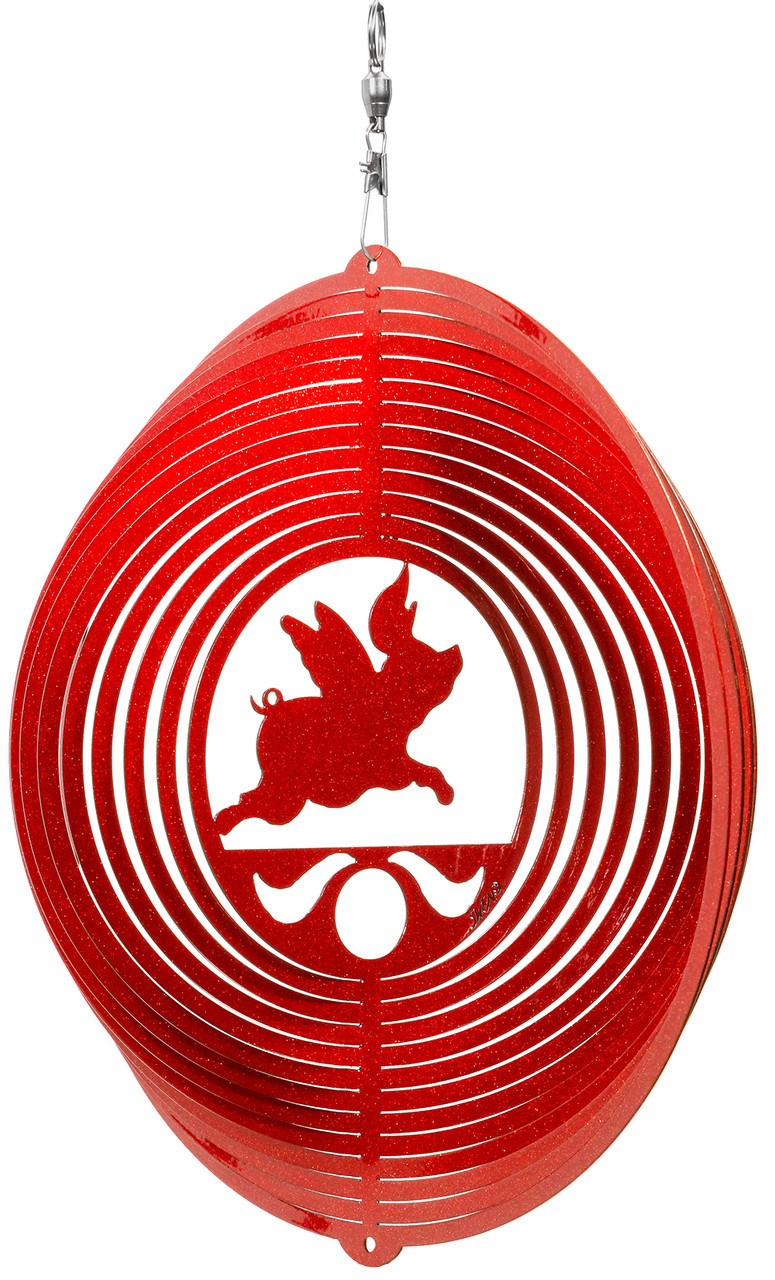 FLYING PIG Circle Swirly Metal Wind Spinner | SWEN Products