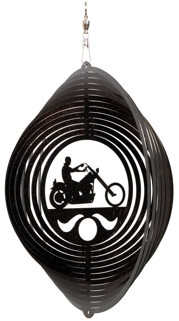 EASY RIDER MOTORCYCLE Circle Swirly Metal Wind Spinner | SWEN Products