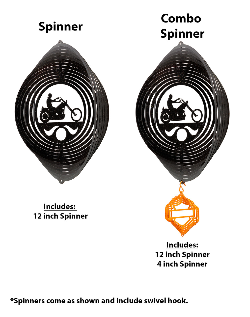 EASY RIDER MOTORCYCLE Circle Swirly Metal Wind Spinner | SWEN Products