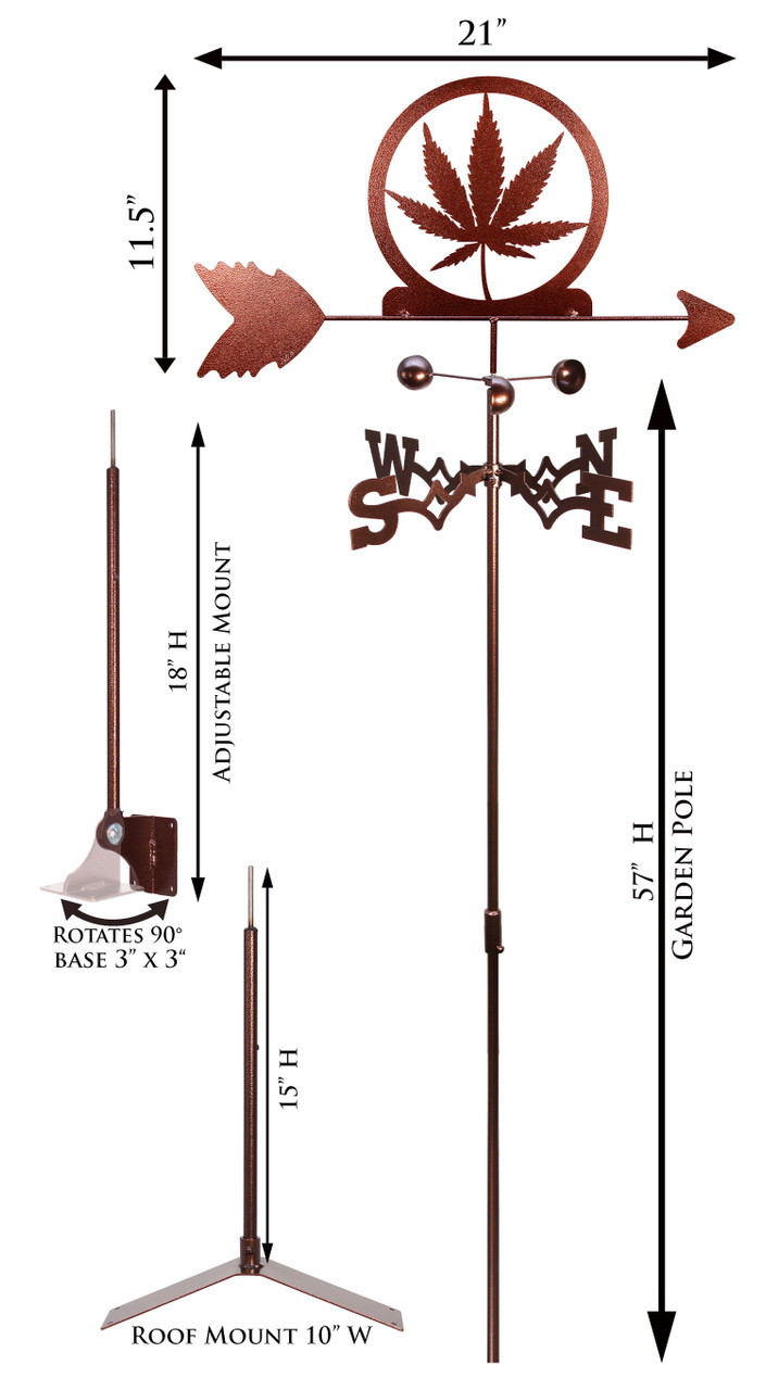 MARIJUANA LEAF Weathervane | SWEN Products