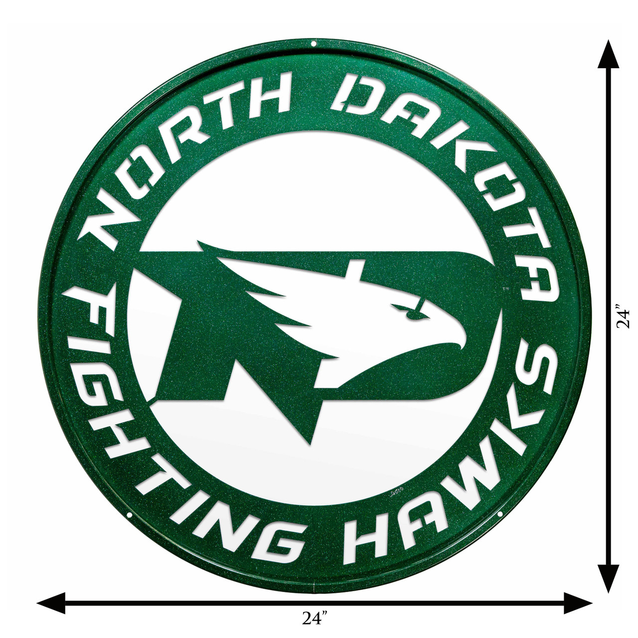 NORTH DAKOTA FIGHTING HAWKS Collegiate Logo Metal Wall Art Decor | SWEN ...