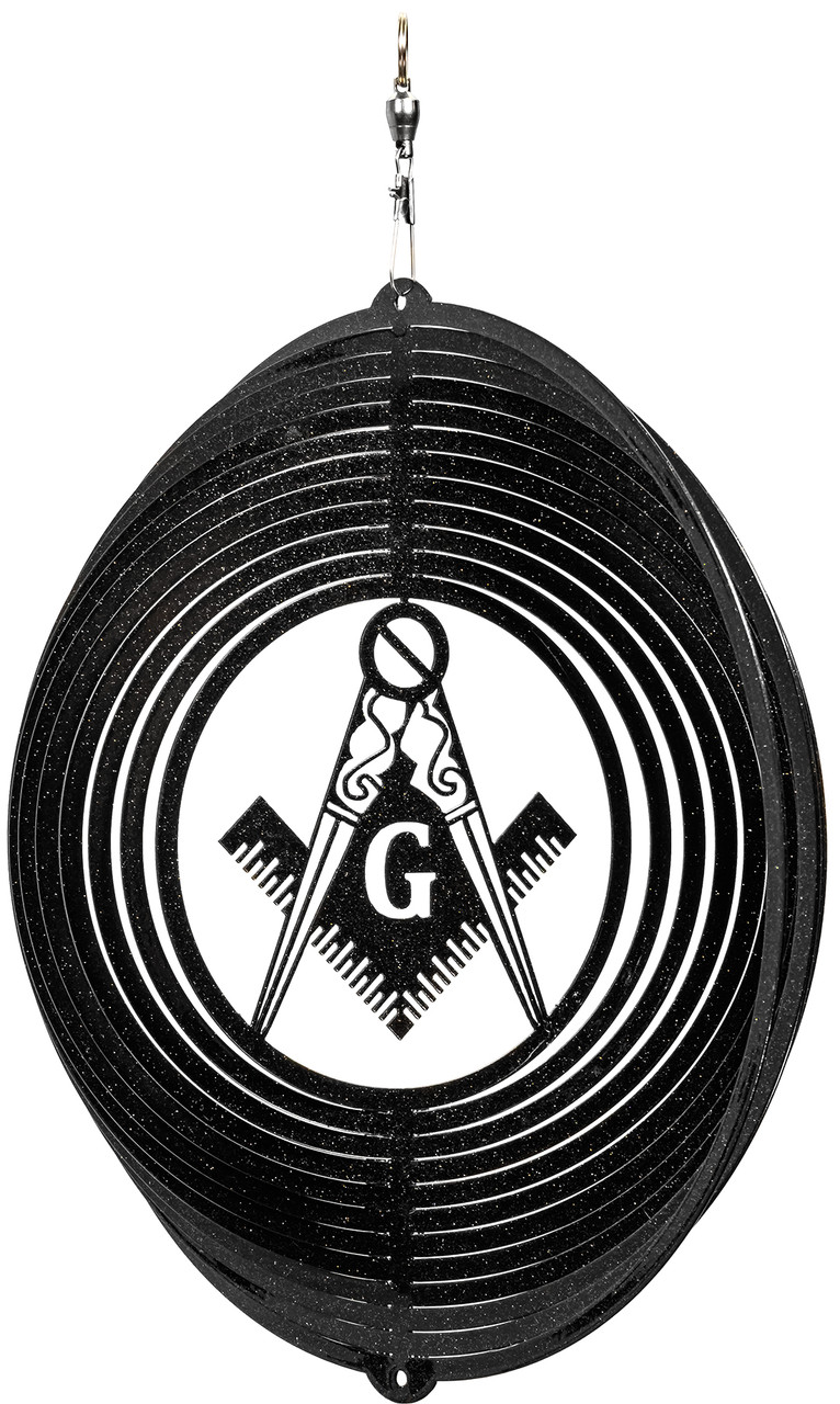 MASON FREEMASONRY Circle Swirly Metal Wind Spinner | SWEN Products