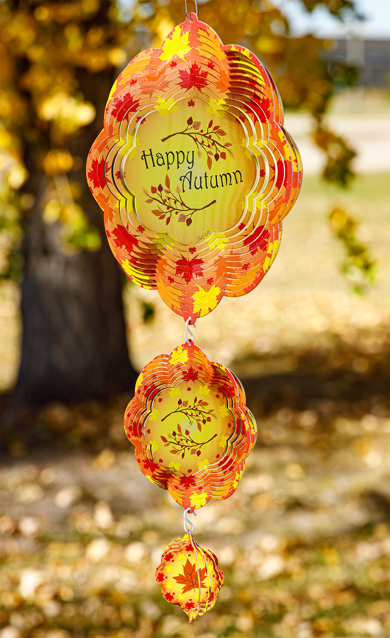 FALL AUTUMN Cloud Swirly Metal Wind Spinner | SWEN Products