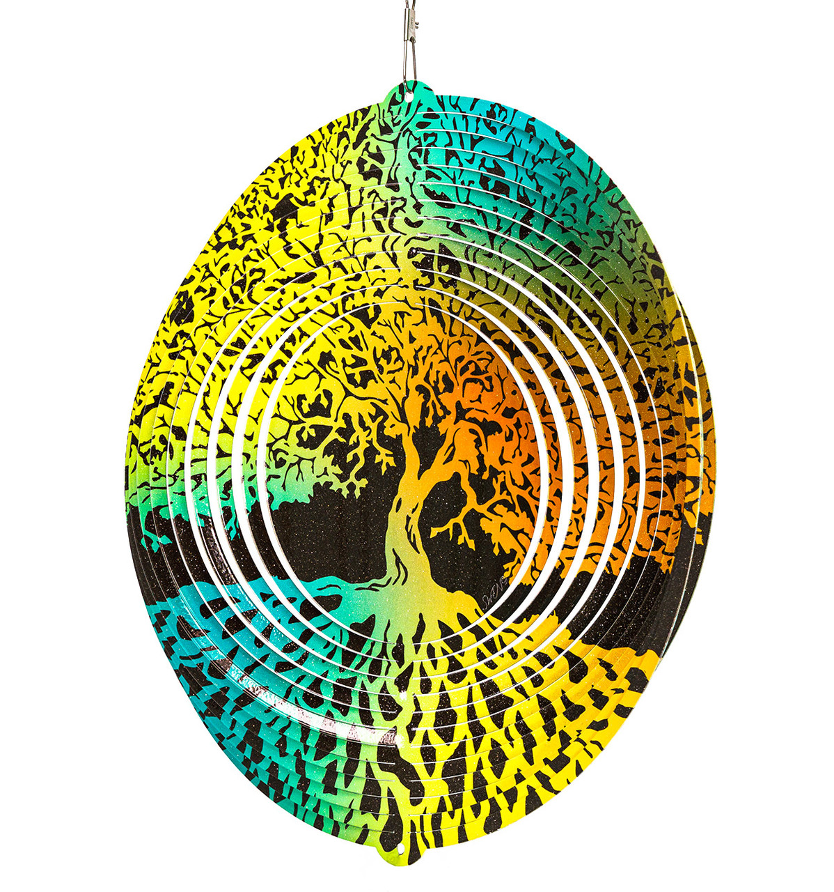 TREE OF LIFE Circle Swirly Metal Wind Spinner | SWEN Products
