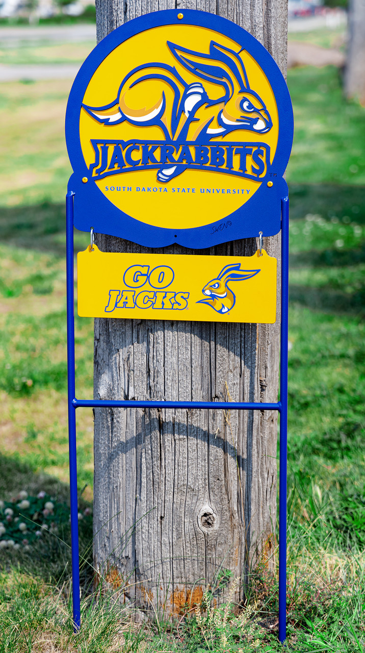 SOUTH DAKOTA JACK RABBITS Collegiate Logo Metal Yard Sign | SWEN Products