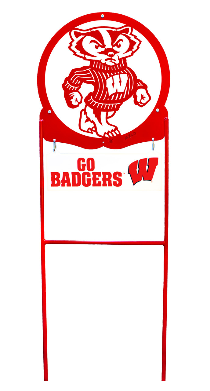 WISCONSIN BADGERS Collegiate Logo Metal Yard Sign | SWEN Products
