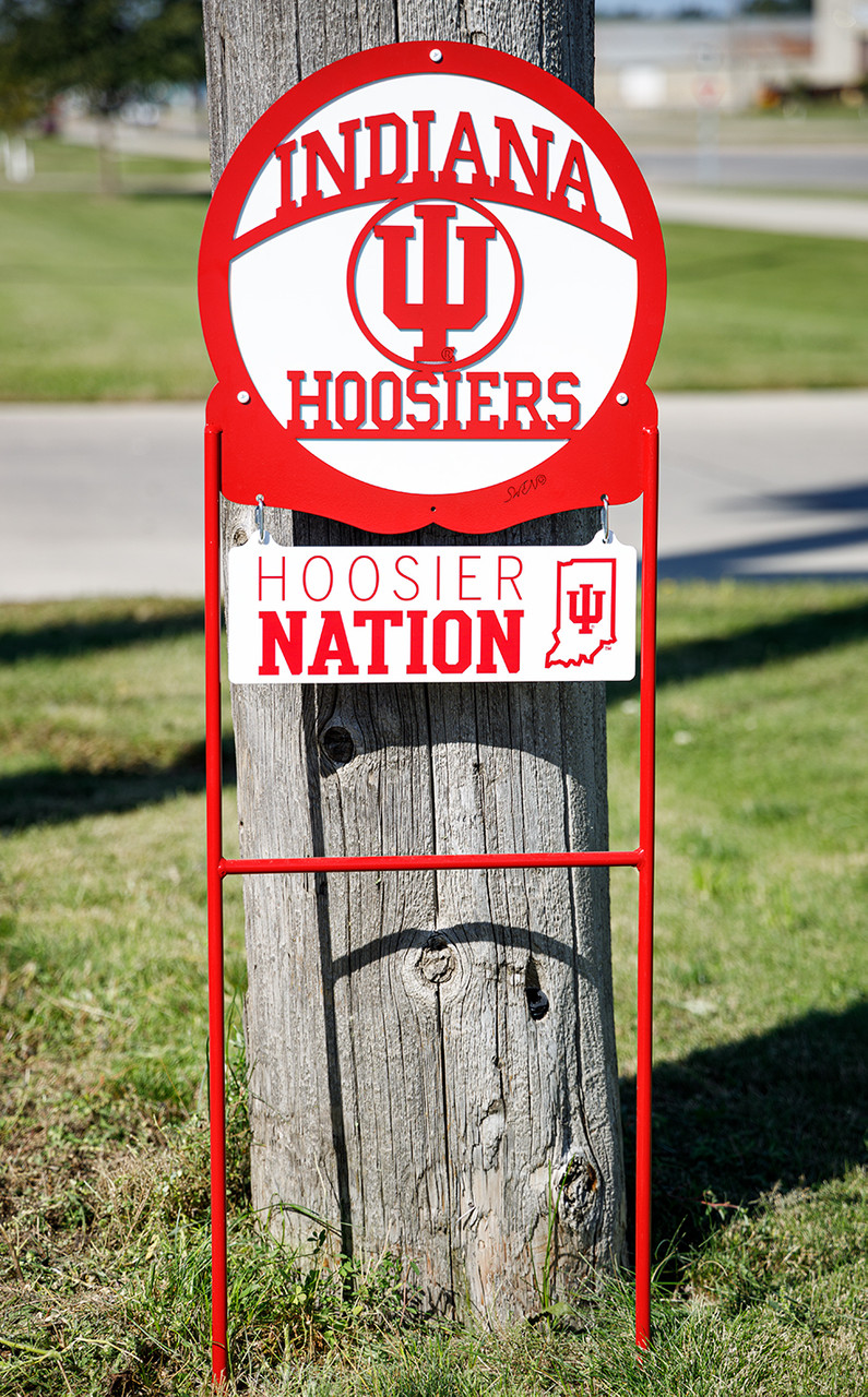INDIANA HOOSIERS Collegiate Logo Metal Yard Sign | SWEN Products