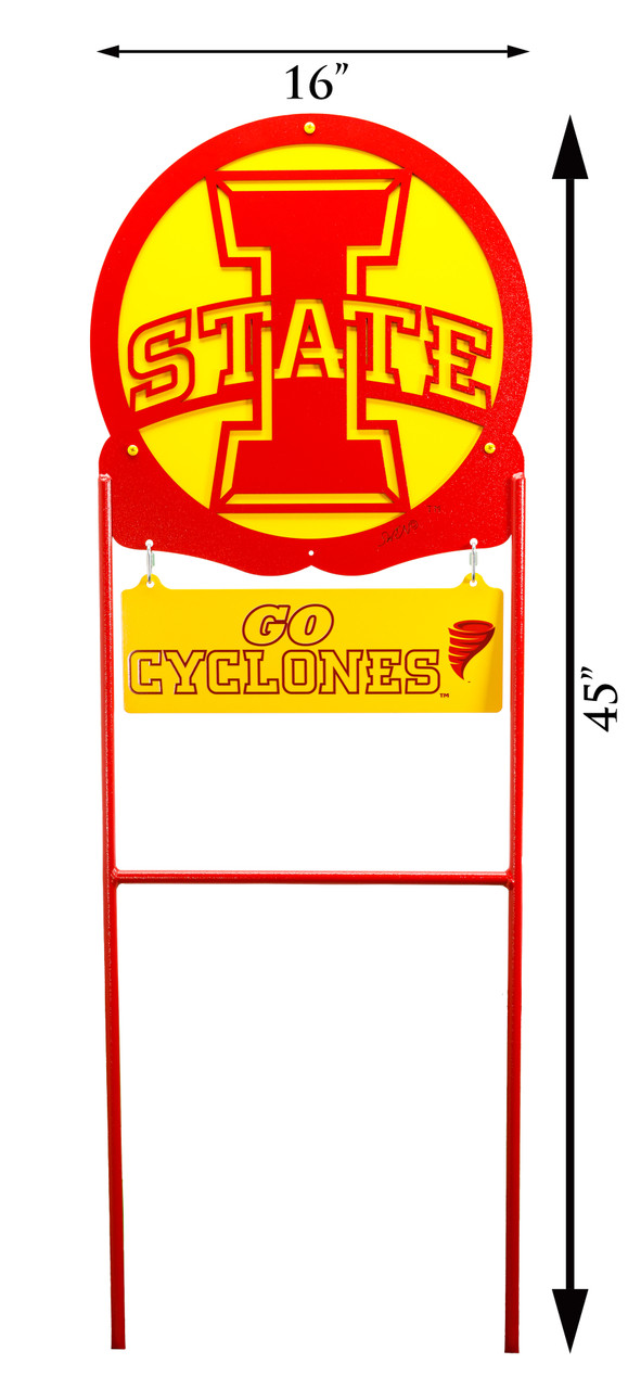 IOWA STATE I STATE Collegiate Logo Metal Yard Sign | SWEN Products
