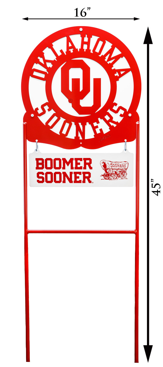 OKLAHOMA SOONERS Logo Metal Yard Sign | SWEN Products