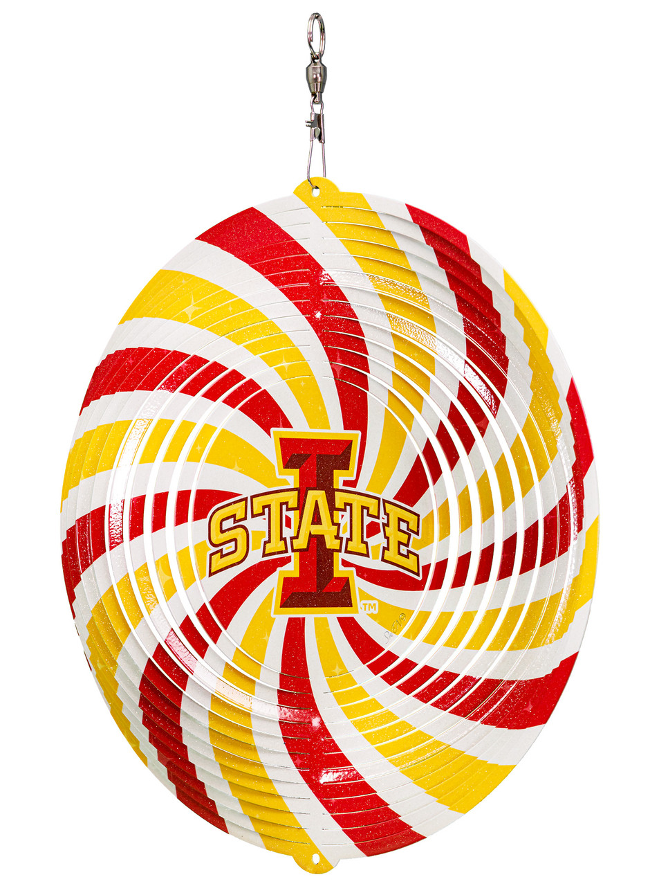 IOWA STATE I STATE Collegiate Swirly Metal Wind Spinner | SWEN Products