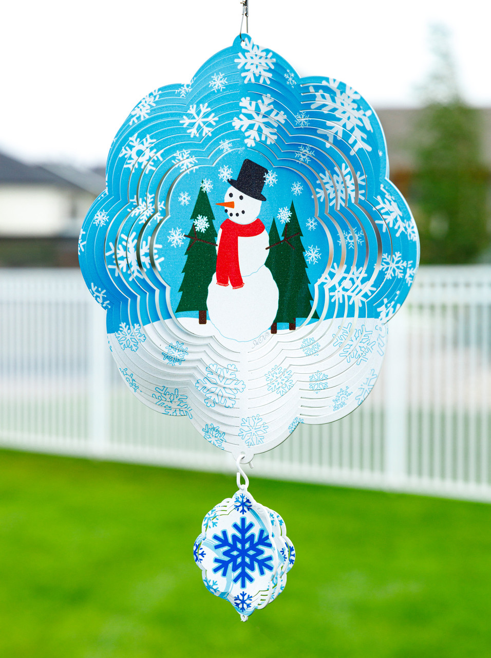 SNOWMAN Cloud Swirly Metal Wind Spinner | SWEN Products