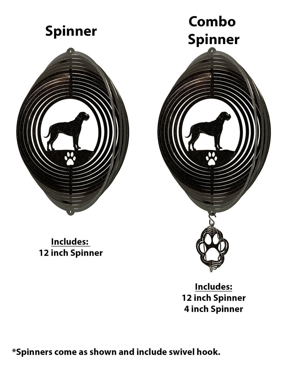 CANE CORSO Circle Swirly Metal Wind Spinner | SWEN Products