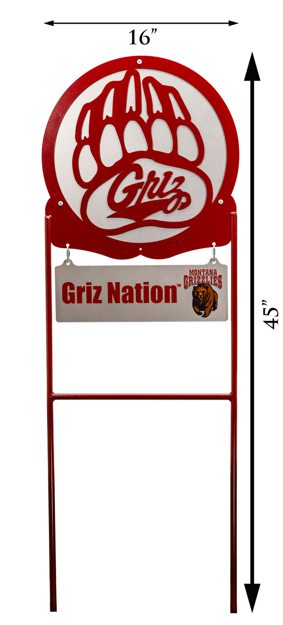MONTANA GRIZZLIES Collegiate Logo Metal Yard Sign | SWEN Products