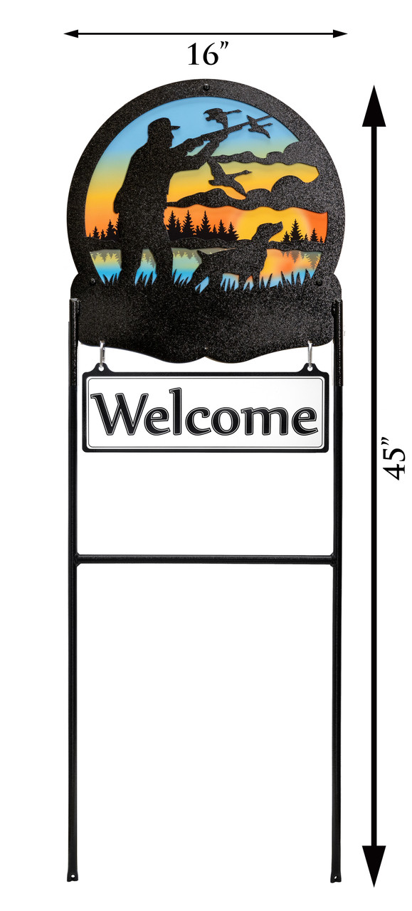 GOOSE HUNTER Scenic Metal Yard Sign | SWEN Products