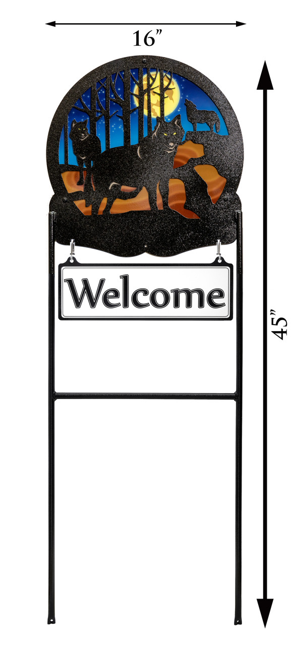 WOLF Scenic Metal Yard Sign | SWEN Products