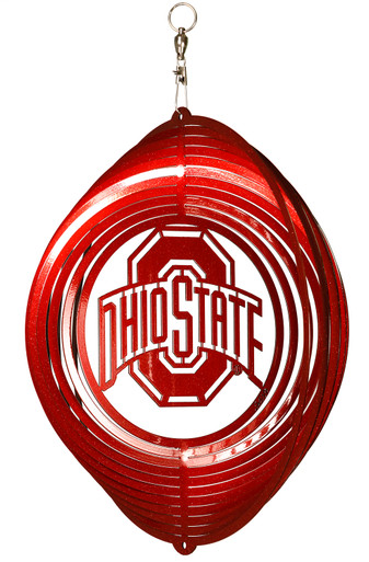 OHIO STATE BUCKEYES Collegiate Swirly Metal Wind Spinner | SWEN Products