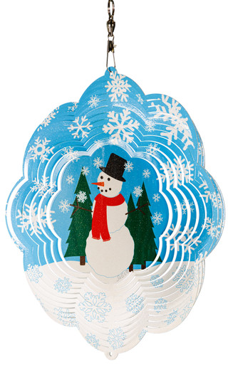 SNOWMAN Cloud Swirly Metal Wind Spinner | SWEN Products