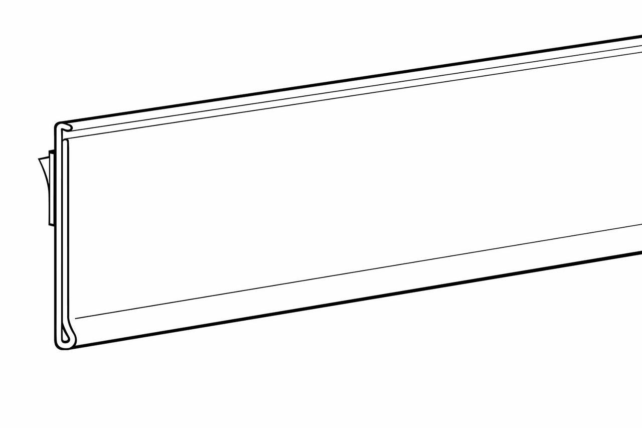 Shelf Strips, Adhesive (clear) Flat- 47 7/8"L x 1 1/4"H- White Back ...