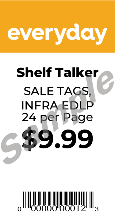 FREE SHIPPING! - Shelf Talker Tags - Sale Price Tags, INFRA EDLP, Count ...