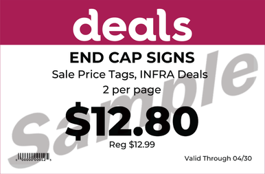 End Cap Signs - DEALS INFRA Compatible Perforated Signs, 2 Per Sheet ...