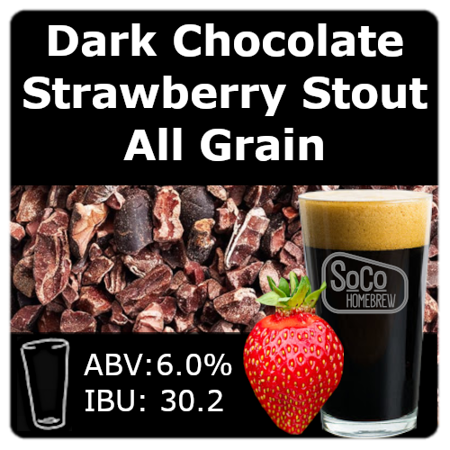 Dark Chocolate Strawberry Stout - All Grain - SoCo Homebrew