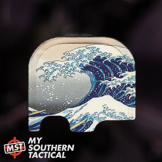 Custom Backplate for Glock - Great Wave - Aluminum Back Plate