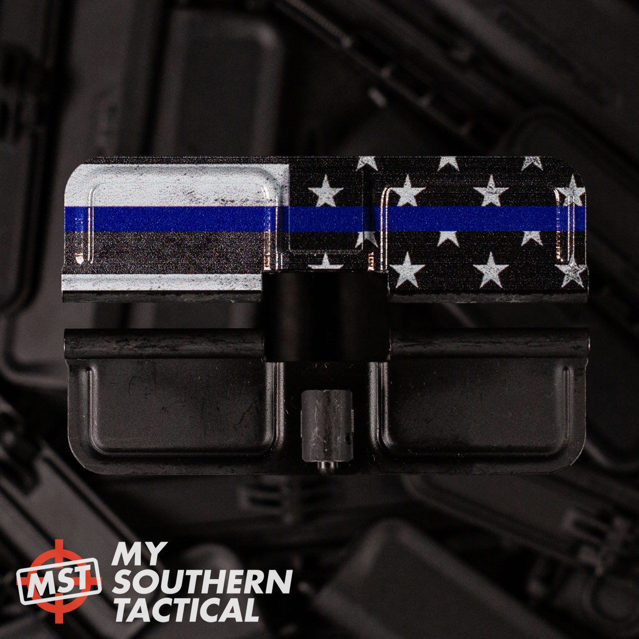 AR-10 Thin Blue Line Dust Cover - Steel Ejection Port Cover