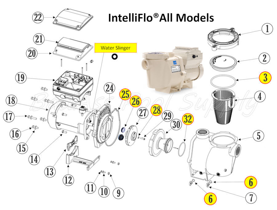 IntelliFlo O-Ring Rebuild Kit, fits all Models & Years #201 - FREE Shipping