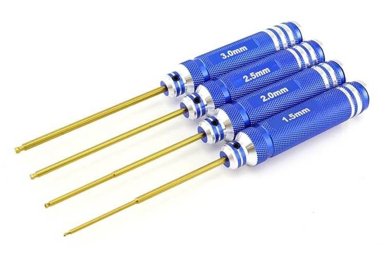 HobbyStar Metric Ti-Nitride Ball-End Hex Driver Set - BRS Hobbies
