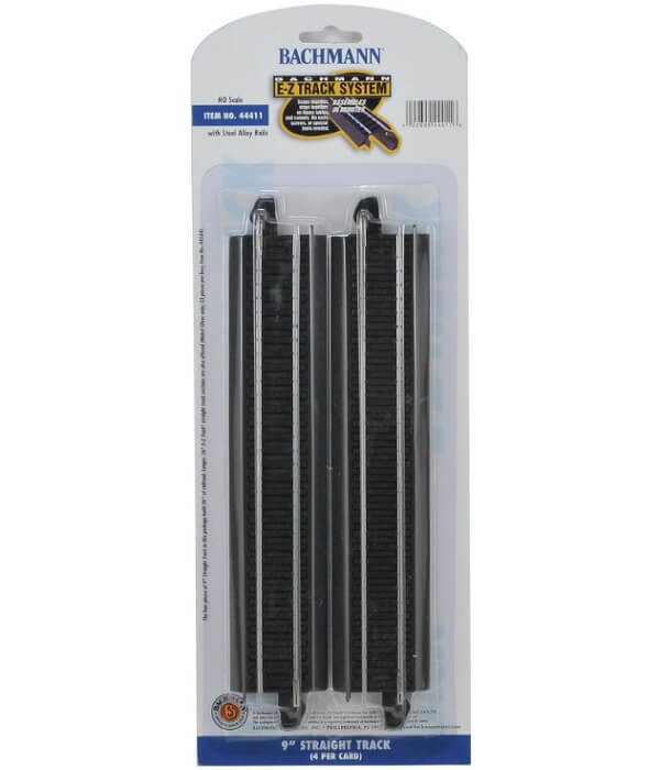 Bachmann 9" Straight HO Scale E-Z Track - BRS Hobbies