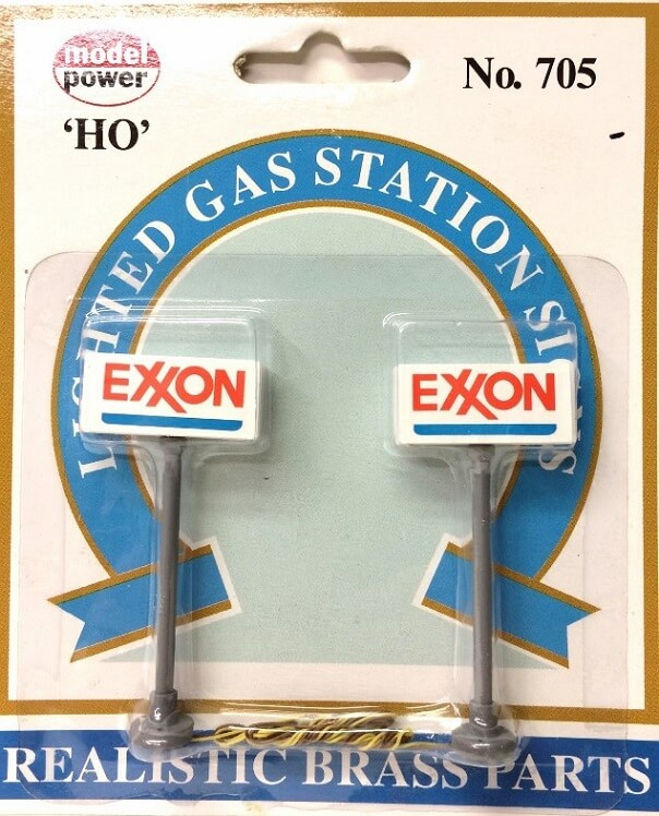 Model Power HO Lighted Exxon Gas Station Signs - BRS Hobbies
