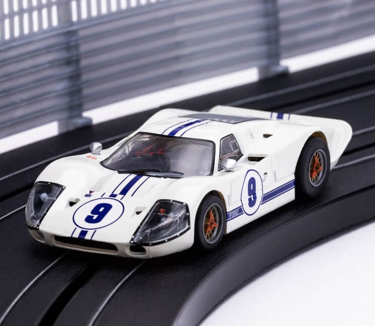 AFX Mega-G+ Ford GT40 Mark IV #9 White HO Slot Car - BRS Hobbies