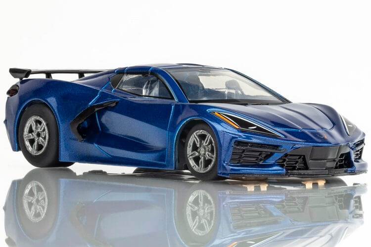 AFX Mega-G+ Corvette C8 Riptide Blue Metallic HO Slot Car - BRS Hobbies
