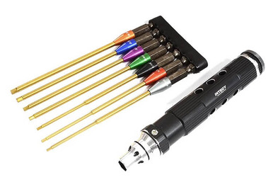 Integy QuickPit 7 Piece Allen Hex Tip Set w/ Handle - BRS Hobbies