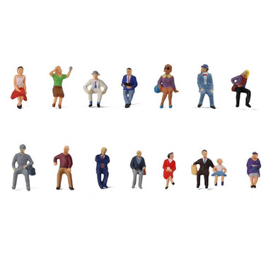 RIH Sitting People HO Scale Painted Figures (14) - BRS Hobbies