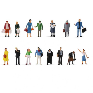 RIH Standing People HO Scale Painted Figures (14) - BRS Hobbies