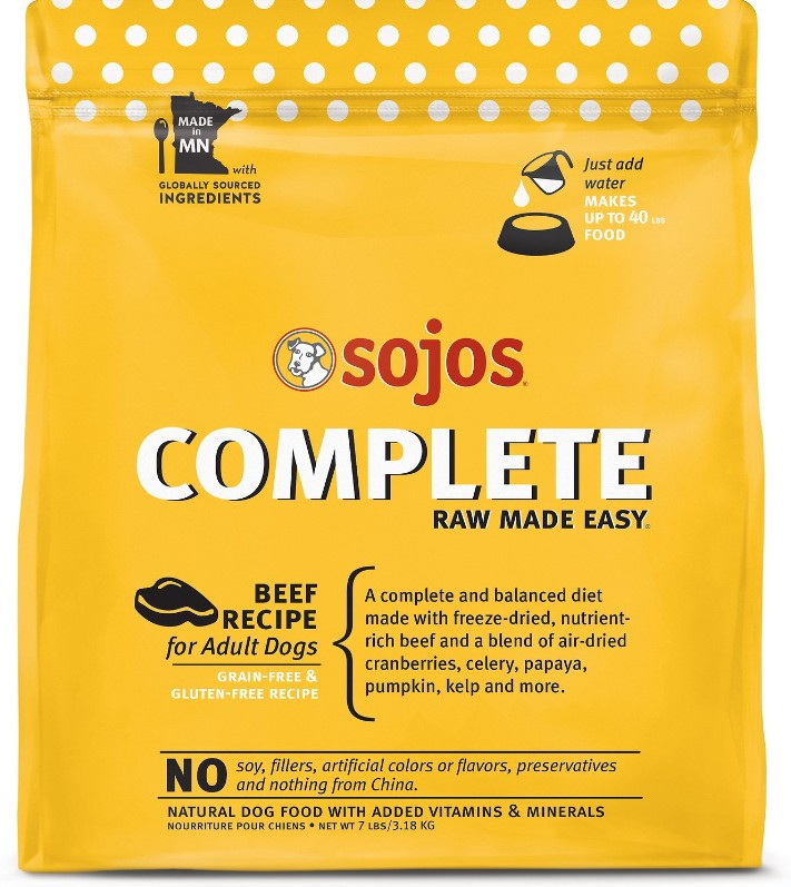 Sojos Complete Dog Food Beef Recipe Freeze-Dried Raw Dog Food ...