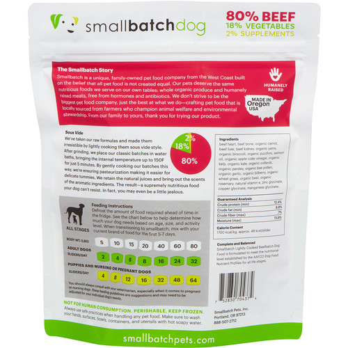 Smallbatch Lightly Cooked Beef Dog Food