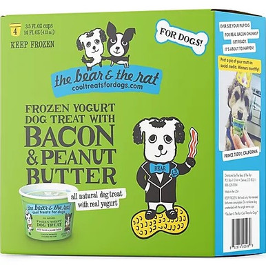 The Bear & The Rat Frozen Yogurt Dog Treat Bacon & Peanut Butter 4 Pack ...