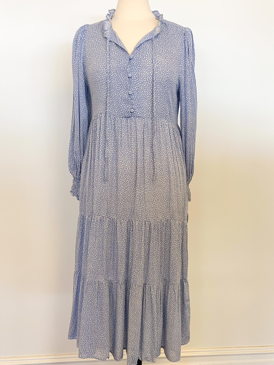 Heather Tiered Dress * Blue Floral* - The Klassy Girl Boutique