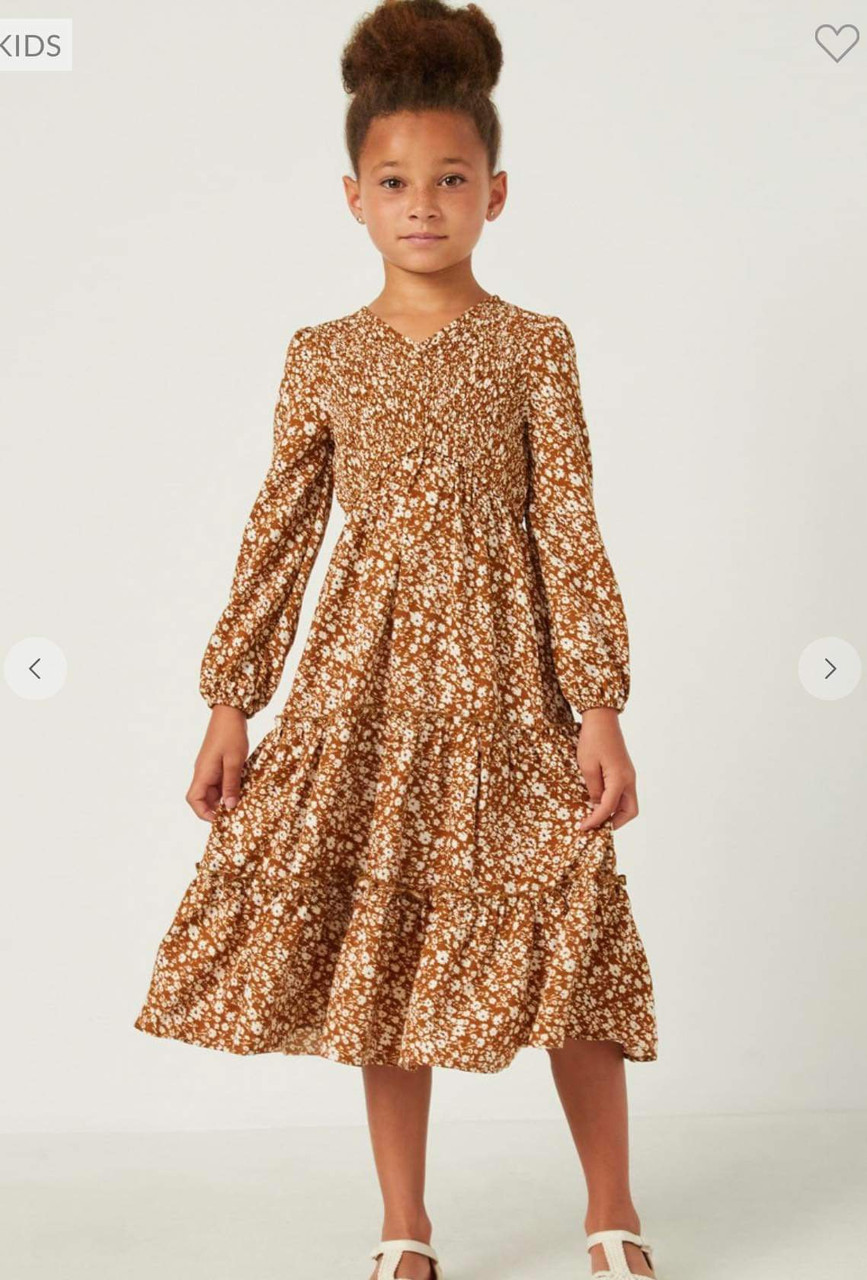 Annie Smocked Floral Dress Girls - The Klassy Girl Boutique