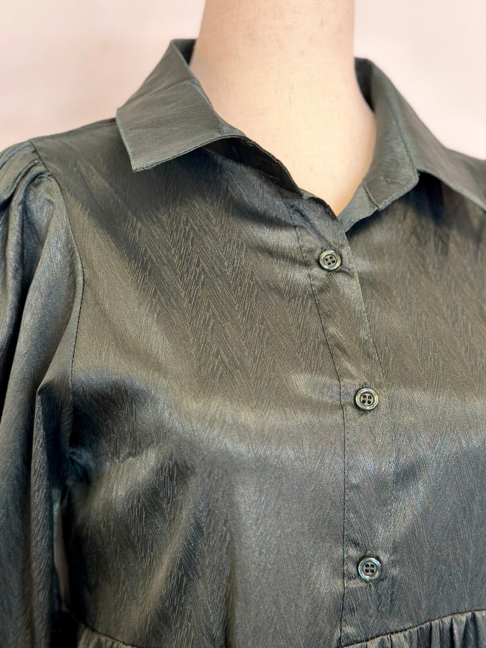 Jules Satin Button Dress *Hunter Green* - The Klassy Girl Boutique